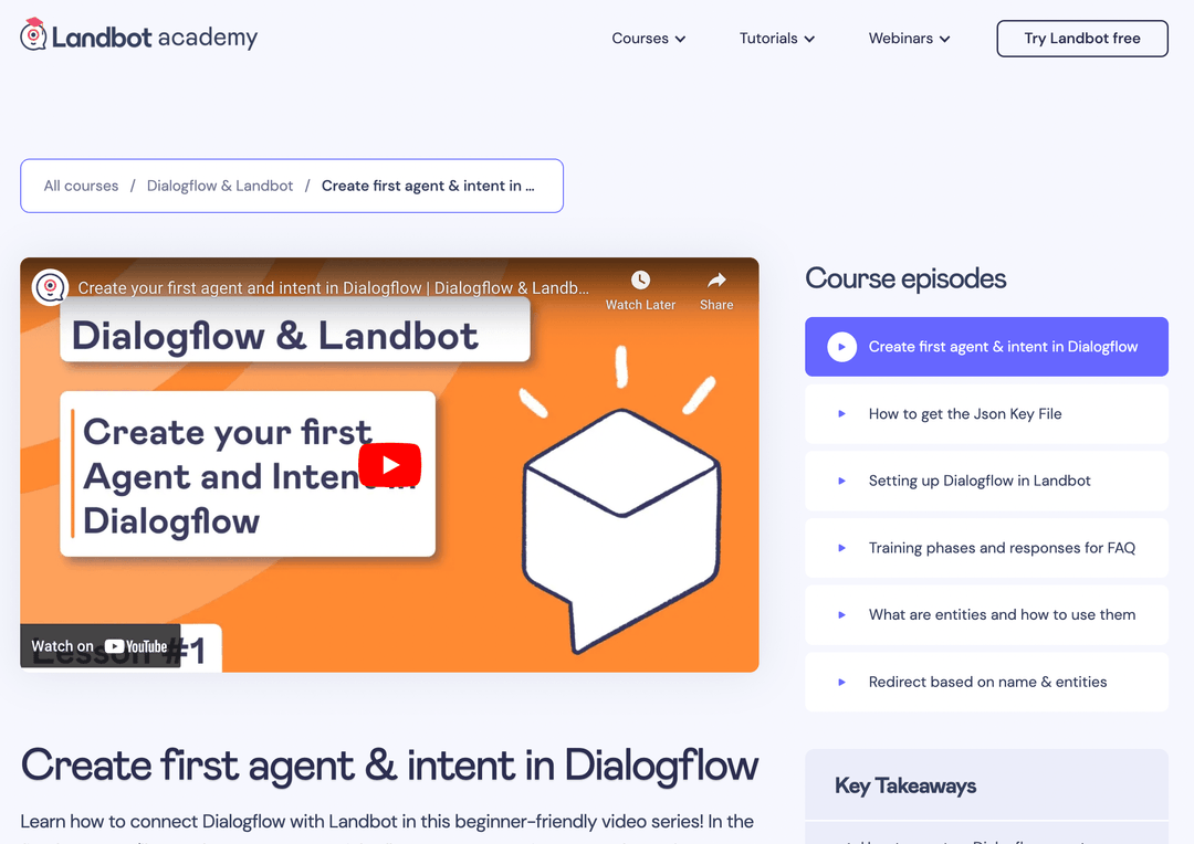 Check our all Landbot's Academy courses | Landbot Academy